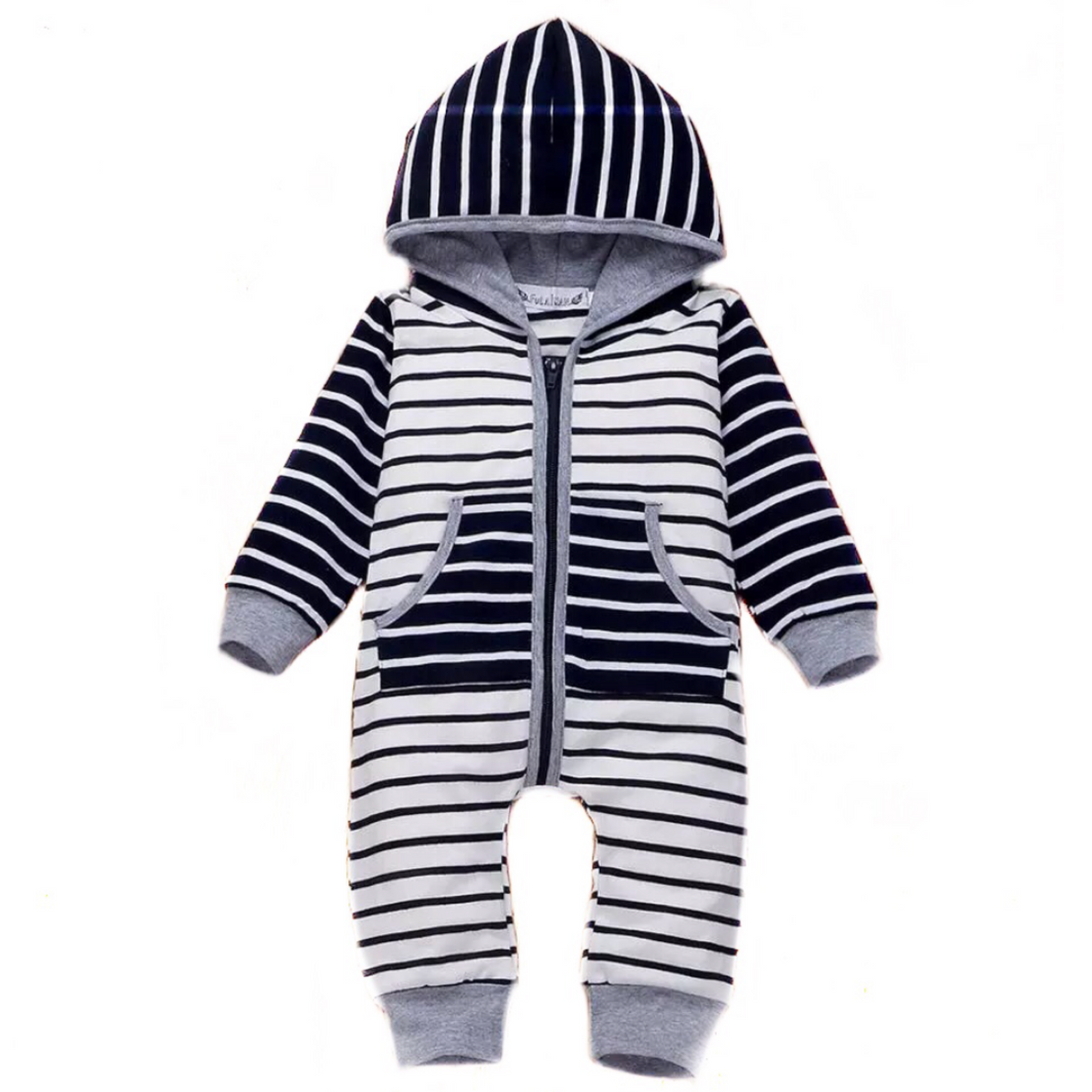 Hooded Nautical Stripe Zipped Onesie – ZIPPYUP®