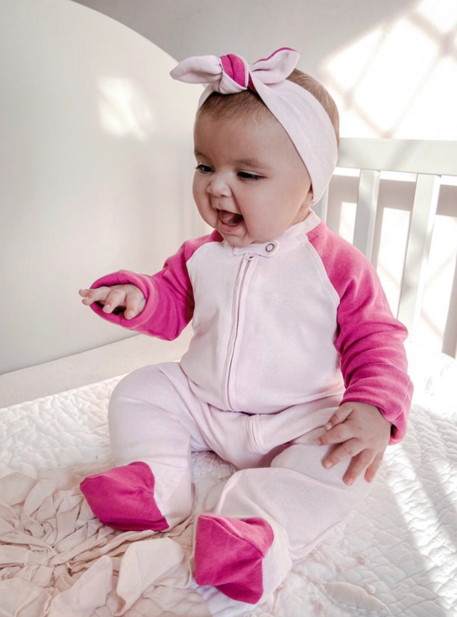 Baby Pink and Pink Zipped Babygrow – ZIPPYUP®